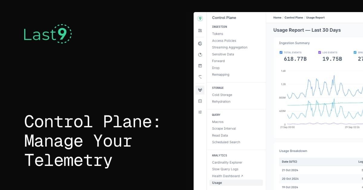 Control Plane: Manage your Telemetry Data | Last9